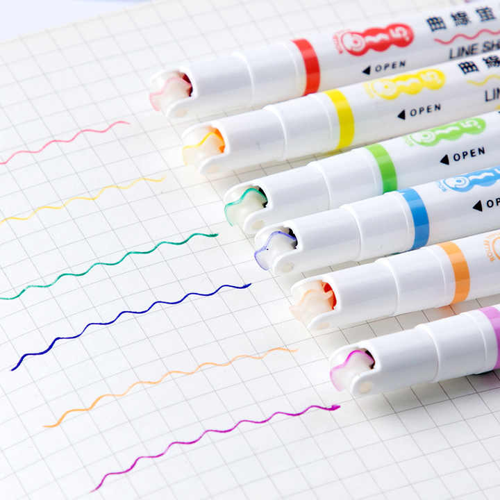 Multiple Colored Fine Line Curve Marker Pen for Note Taking with ...