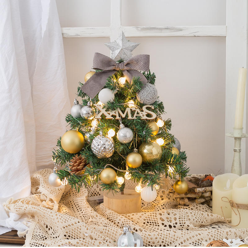 Mini 45cm Artificial Christmas Tree Compact Battery Operated LED Lights ...
