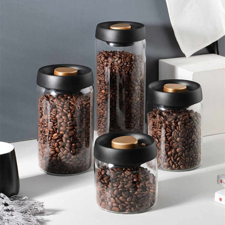 Airtight Clear Glass Coffee Tea Container - Perfect Storage