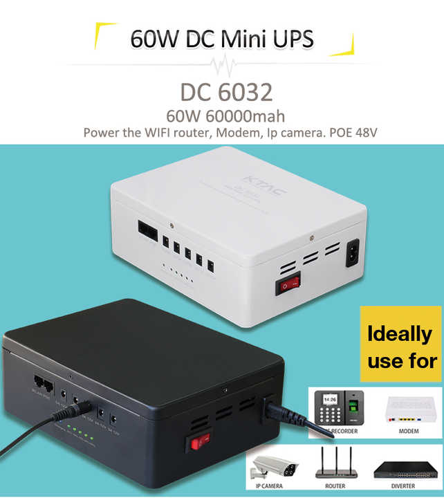 Mini DC UPS 60W with 60000mah Lithium Battery for Reliable Power