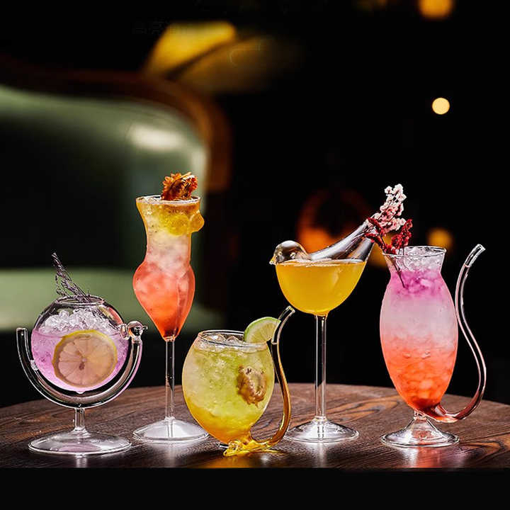 Hand Blowing Restaurant Irregular Cocktail Glass Cup Creative Shape ...