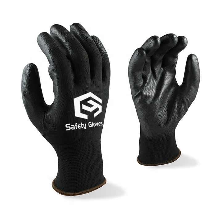 EN 388 Anti-Static Nitrile Black Gloves with Custom Logo Safety Cut-Resistant Rubber Gloves ...