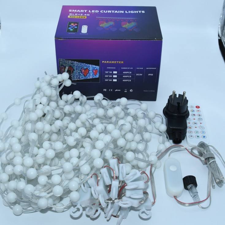 Curtain Lights Magic RGB Smart Phone App Remote Control IP67 Rated LED ...