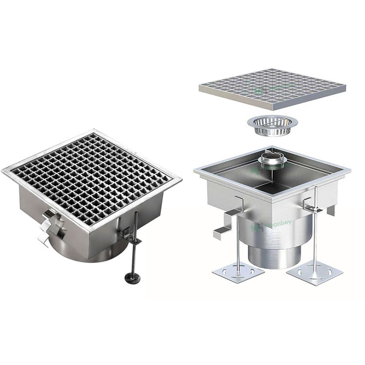 Square Industrial Floor Drain System - Durable & Efficient