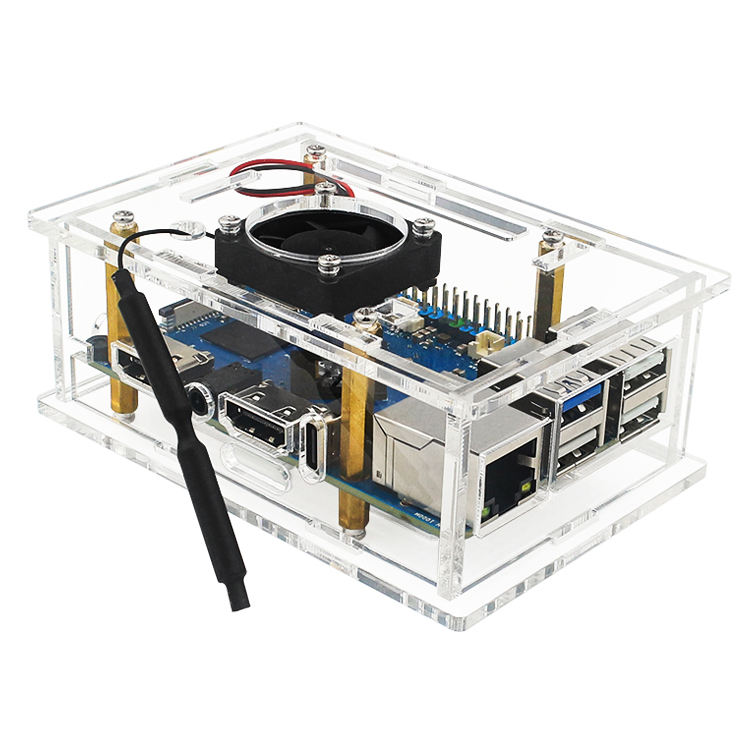 Orange PI 5 Pro Maker Board A_OPI5ProCase_01 with Acrylic Housing Fan ...