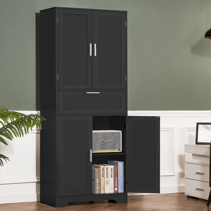 Custom Tall Luxury Storage Cabinet Organizer Living Room Wooden Design ...