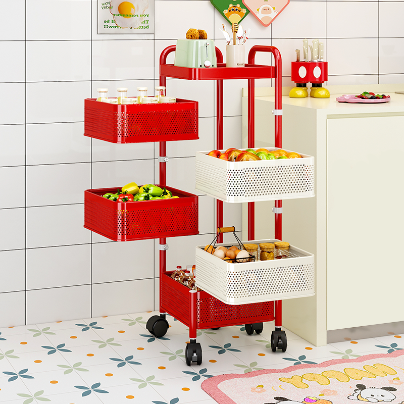 CST Adjustable Multi-Tier Rolling Storage Cart,Kitchen Vegetable Cart ...