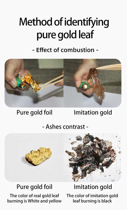 24K Edible Gold Leaf Sheets - Pure Metal Foil for Decor