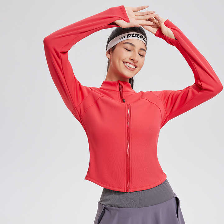 Fleece New in Coats & Jackets Women Zip Fitness Yoga Shirt Winter Gym Top Activewear Running ...