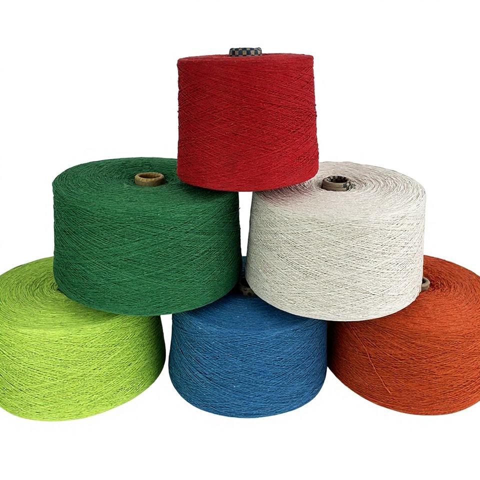 Eco-Friendly Recycled Cotton Polyester OE Yarn NE8/2, Anti-Pilling High ...
