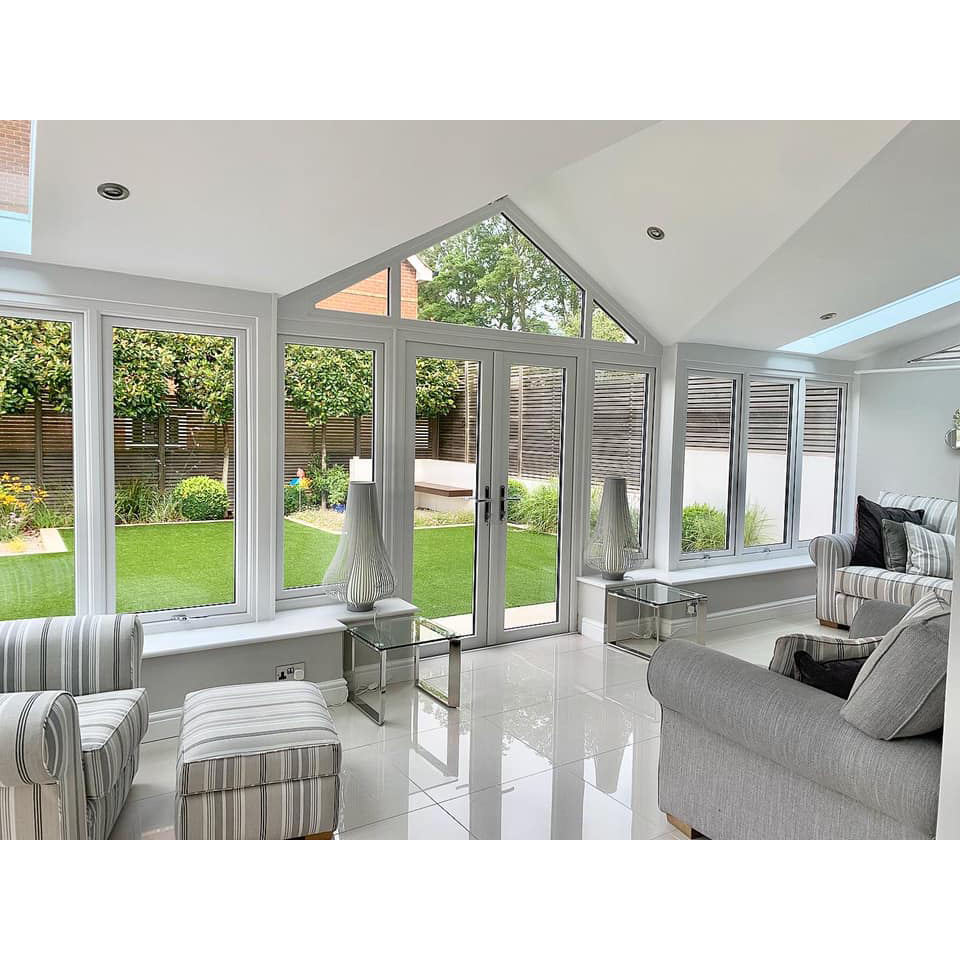 Customized Modern Horizontal Narrow Frame UPVC Casement Window Double ...