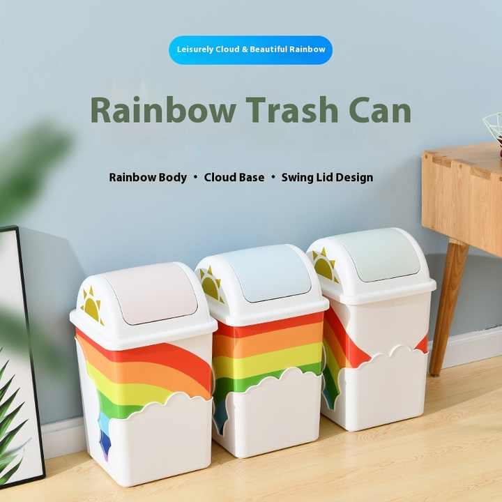 Songtai Innovative 10L White Touchpad Trash Can Plastic Garbage Storage ...