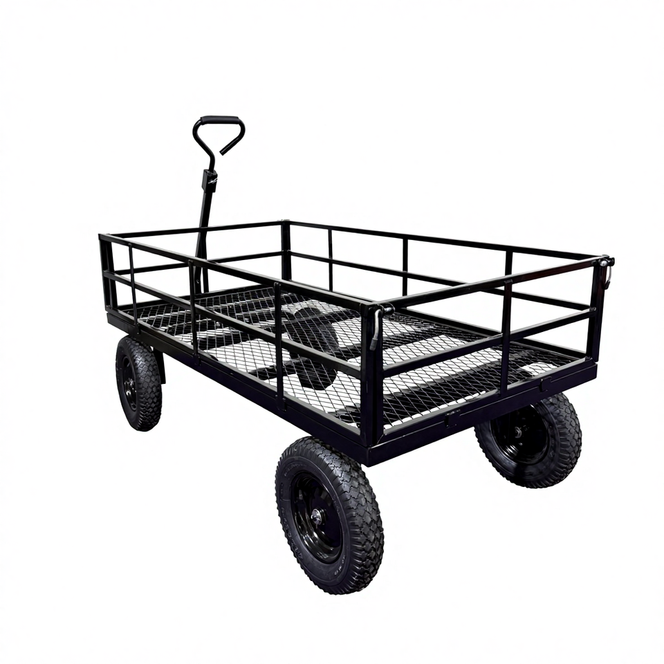 Heavy-duty Garden Multi-functional Trolley, with 15-inch Pneumatic ...