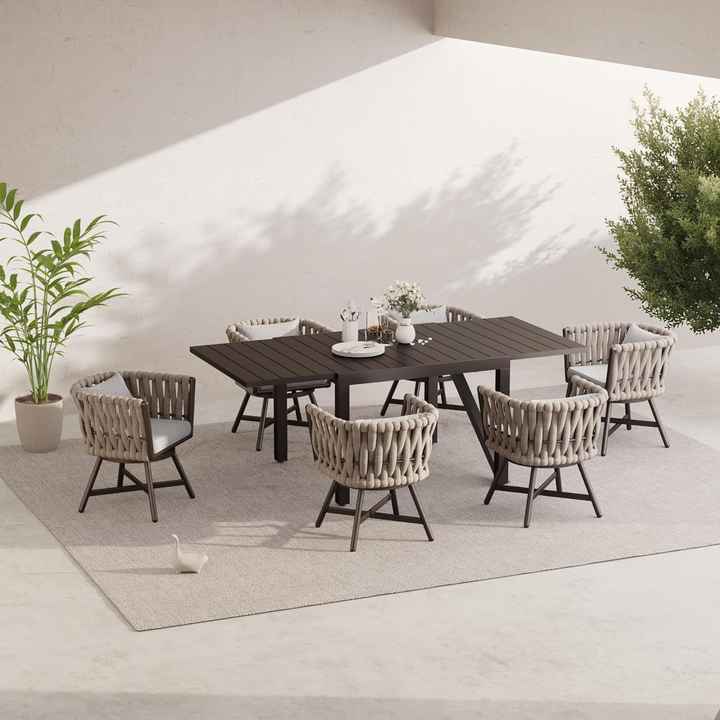 Modern Luxury Patio Furniture - 7-Piece Outdoor Dining Set
