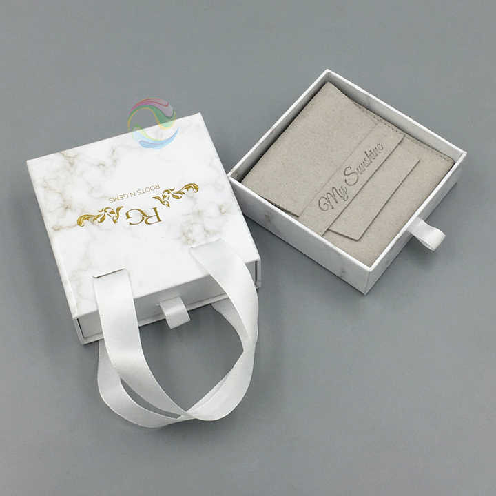 Wholesale Paper Cardboard Small Jewelry Boxes Luxury Custom Made LOGO White Marble Jewelry ...