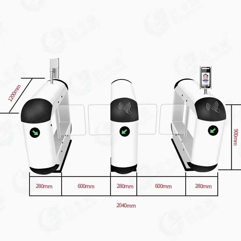 Swing Barrier Gate Pedestrian Access Control System Wing Turnstiles ...