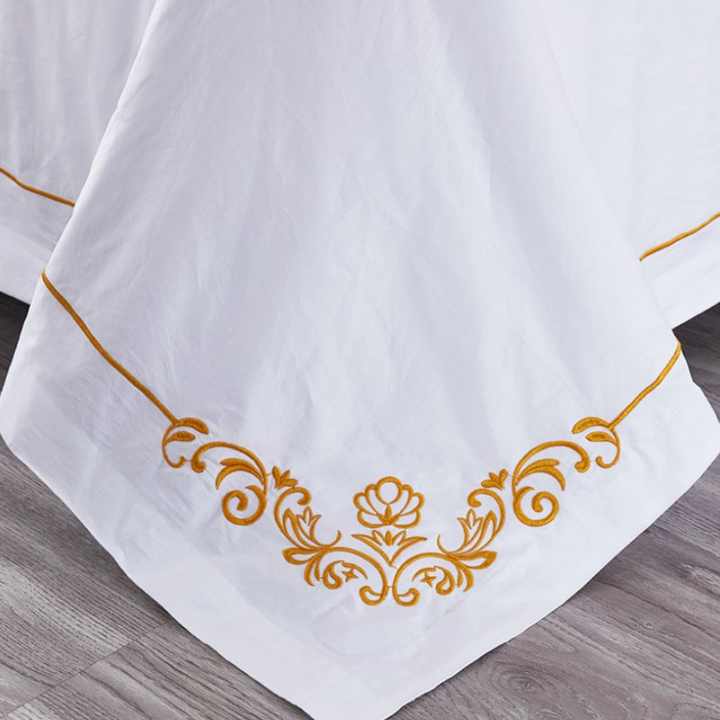 Factory Direct Double Bedsheet 4Pcs Woven Embroidery Hotel Collection ...