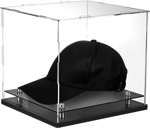 Clear Acrylic Helmet Display Case Crystal Baseball Hat Display Box with ...