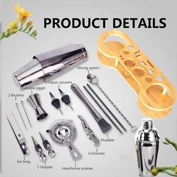 Professional Barware Tools Bartender Kit Bar Accessories Stainless ...