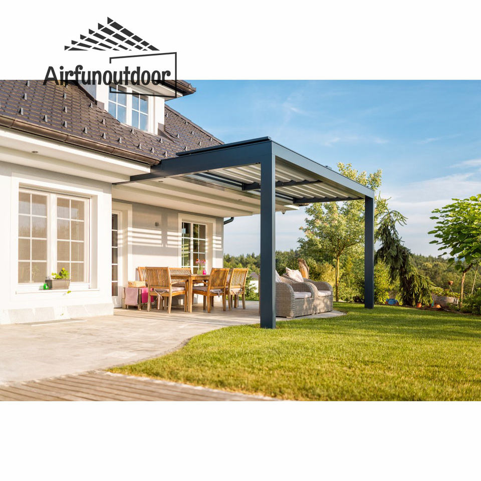 Premium Aluminum Pergola Motorized Adjustable Louvers Waterproof ...