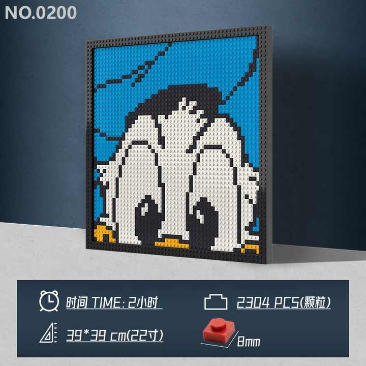 48x48 Pixel Art DIY Home Decor Plastic ABS Wall Portraits 1x1 Dots ...