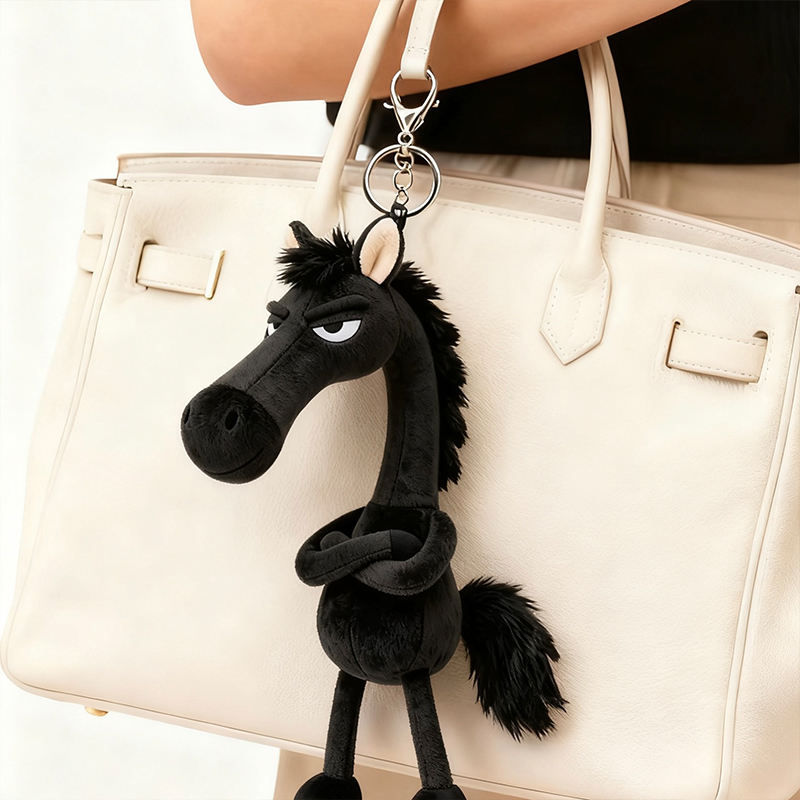 LINDA 2026 Horse Year Heavenly Black Plush PP Cotton Hanging Ornament ...