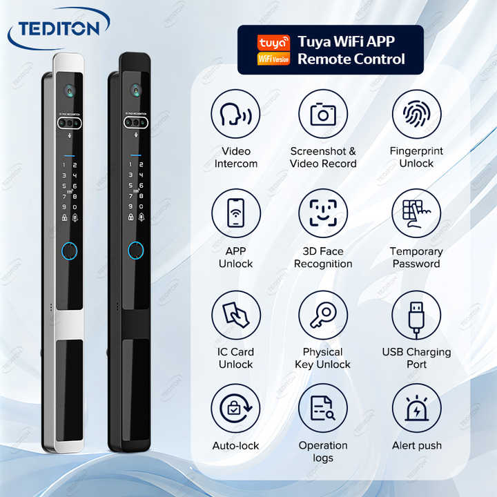 Tediton Waterproof Smart Aluminum Door Lock - Secure & Convenient