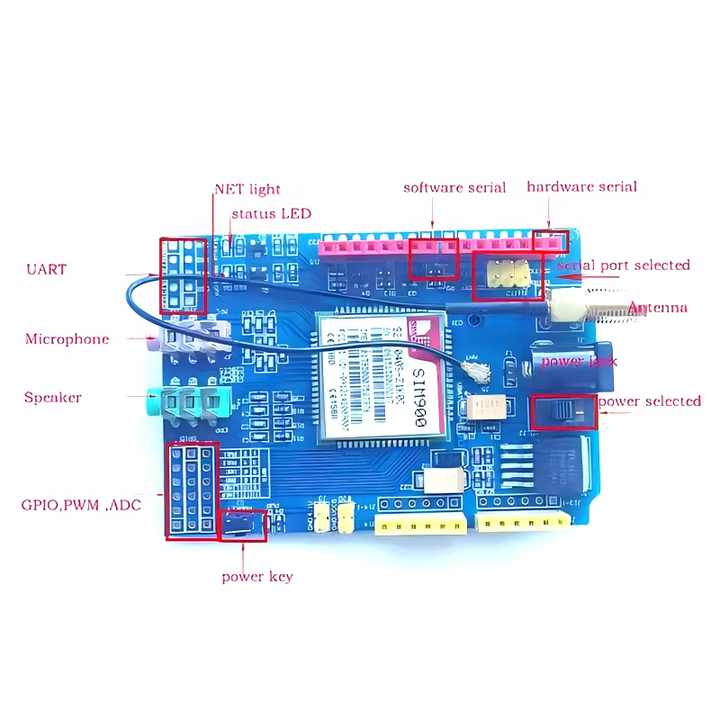 ESP32 Module with SIM900 Quad Band GSM GPRS Development Board