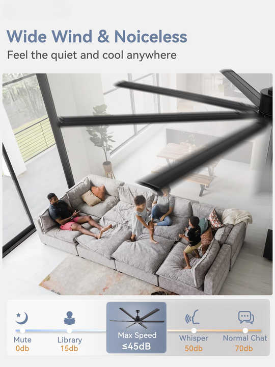 High Quality Big Fan with 6 Aluminum Blades for Silent Indoor Cooling