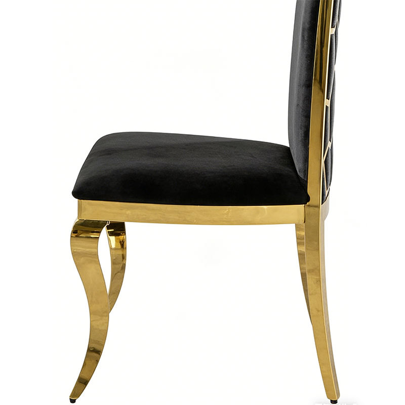 Hotel Chair Fabric Padded Bistro Chair Kitchen Dining Chair Stainless ...