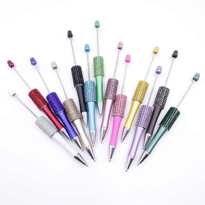 DIY Bead Pen Multi Color Glitter Ballpoint Pen Diamond Bead Gift Pen ...