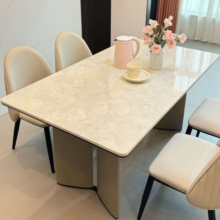Modern Rectangle Marble Dining Table with Metal Legs| Alibaba.com