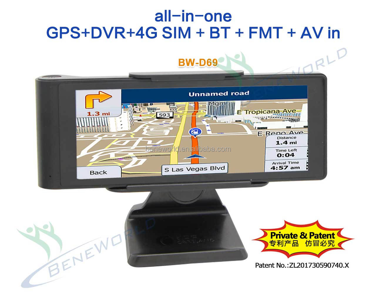 Oem Custom 6.86 Inch Car Black Box Dvr With Radar Detector Dual Cameras Navigation Gps ...