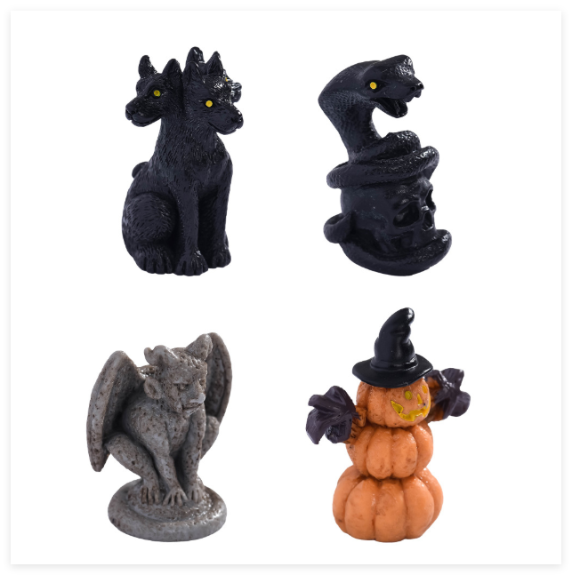 DIY Animals Miniatures 3D Hand-painted Artistic Snake Dog Pumpkim Ghost ...