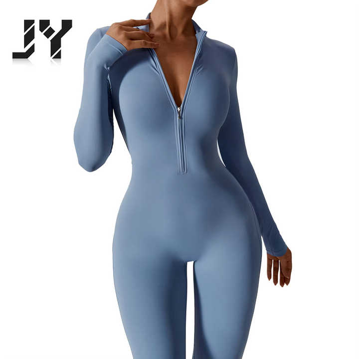 Joyyoung Women’s Long Sleeve Yoga Jumpsuit - Stretchy & Soft