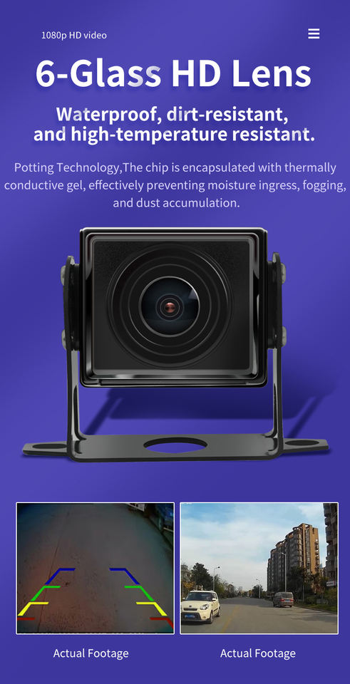 Quad Lens IPS Screen Reverse Backup HD Night Vision Commercial Vehicle ...