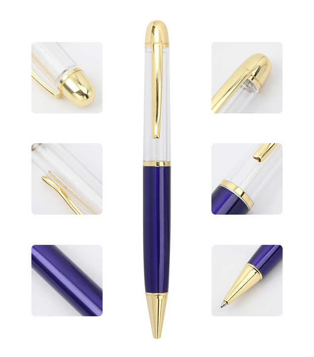 Creative DIY Liquid Floater Pen Glitter Empty Tube Twist Ballpoint Pen ...