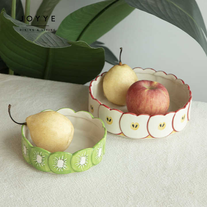 JOYYE Custom Organic Hand-Painted Apple Pattern Plates
