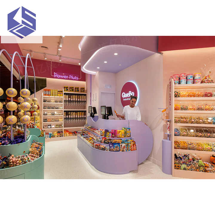 Shopping mall candy snacks department store goods counter snack island ...