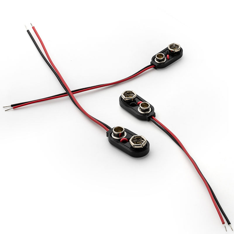 9V Battery Clip Lead Wires Holder Wire Cable T-type 9V Battery Snap ...