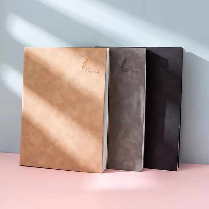 192 Sheets Thick Soft A5 PU Leather Notebook for Students