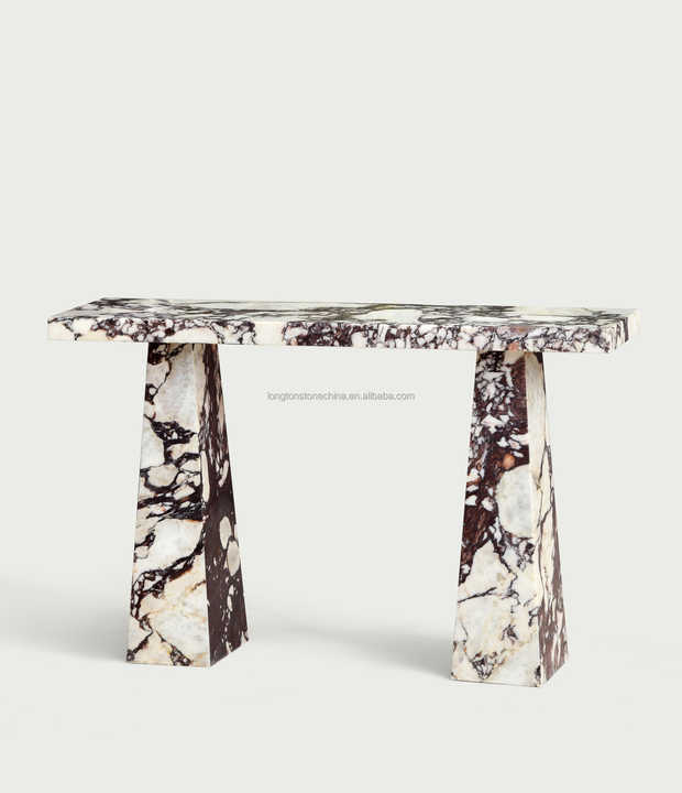 Luxury Italian Calacatta Viola Marble Console Table