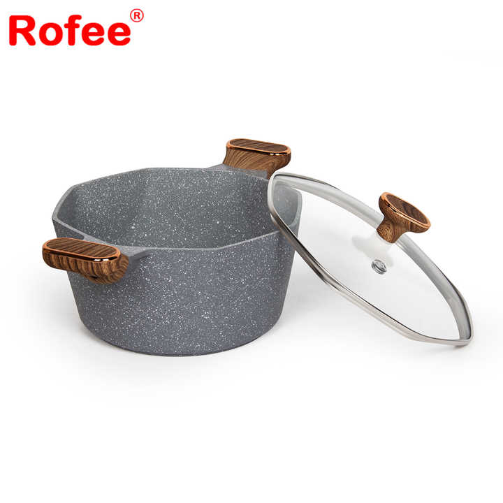 New Style Octagonal Die Casting Casserole Aluminium Marble Paint ...
