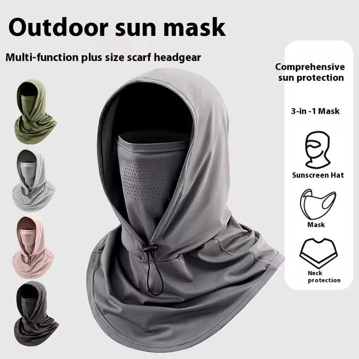 Women's Summer Ice Silk Breathable One-Piece Balaclava Sun Protection ...