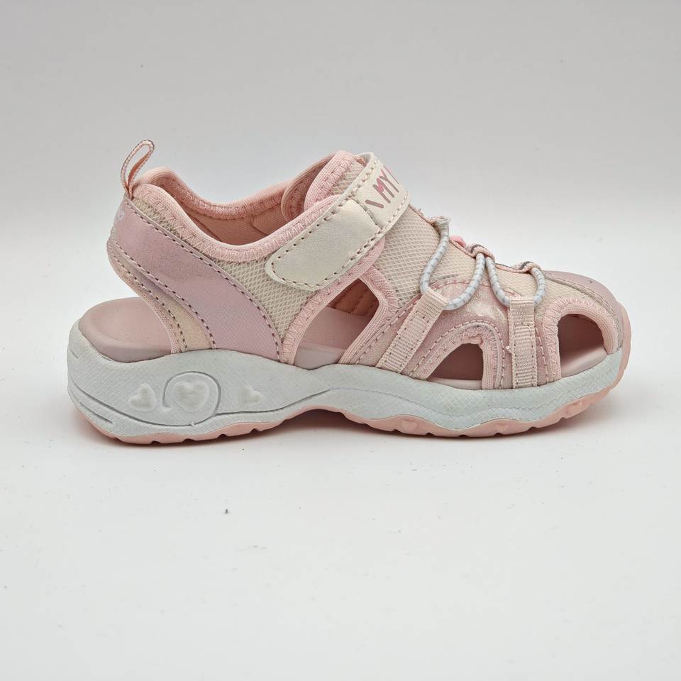 Girls' Pink Closed Toe Summer Sandals - Velcro Breathable Mesh Non-Slip ...