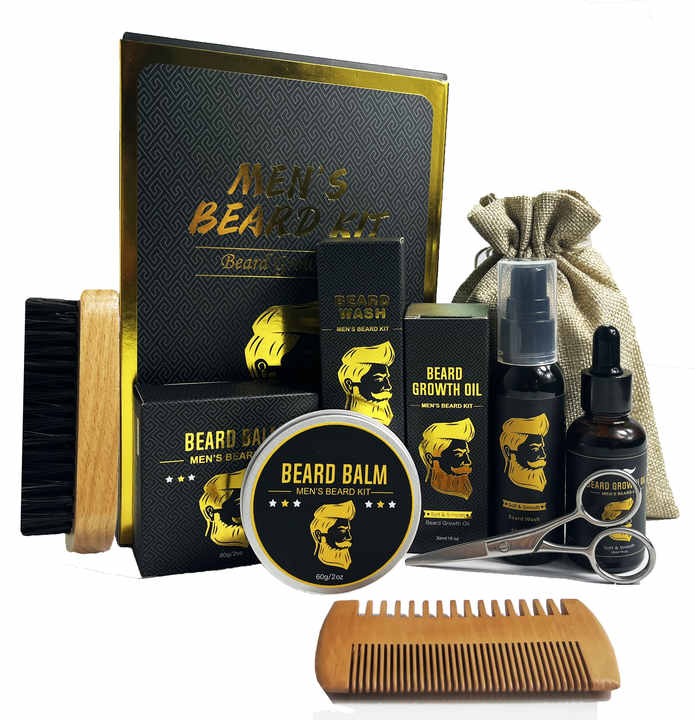 Custom Beard Grooming Kit with Clipper for Men's Hair Growth