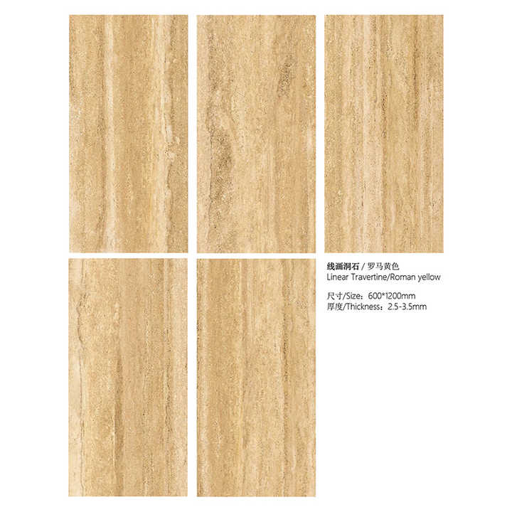 MCM New Design Linear Travertine/roman Yellow Colour Flexible Ceramic ...