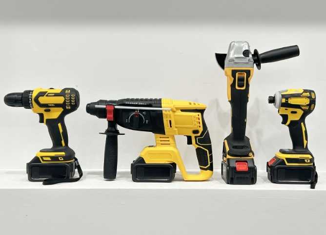 Cordless 21V Power Tool Set Combo Kit - Impact Drill & Grinder, ODM