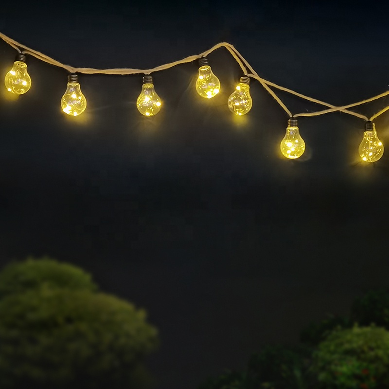 NY011013 A60 Bulb hemp rope LED String Lights-Taizhou Deco-Maker Arts ...