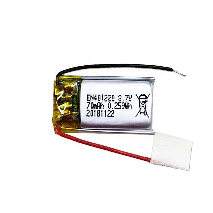 Customer 3.7V 70mAh Prismatic Lithium Ion Pouch Batteries 401220 ...